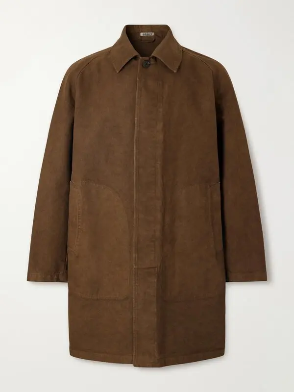 Auralee Garment-dyed Cotton-twill Coat