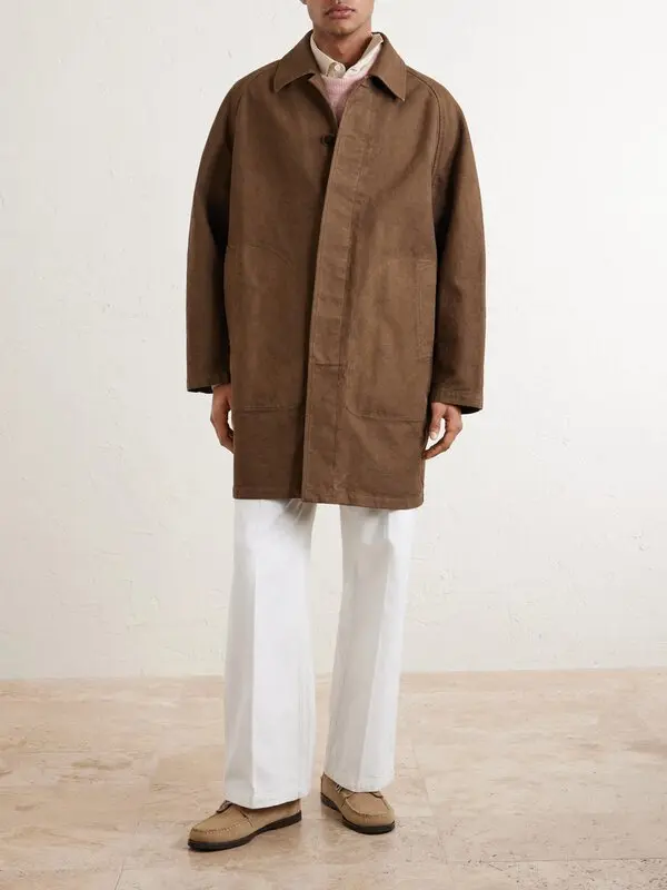 Auralee Garment-dyed Cotton-twill Coat