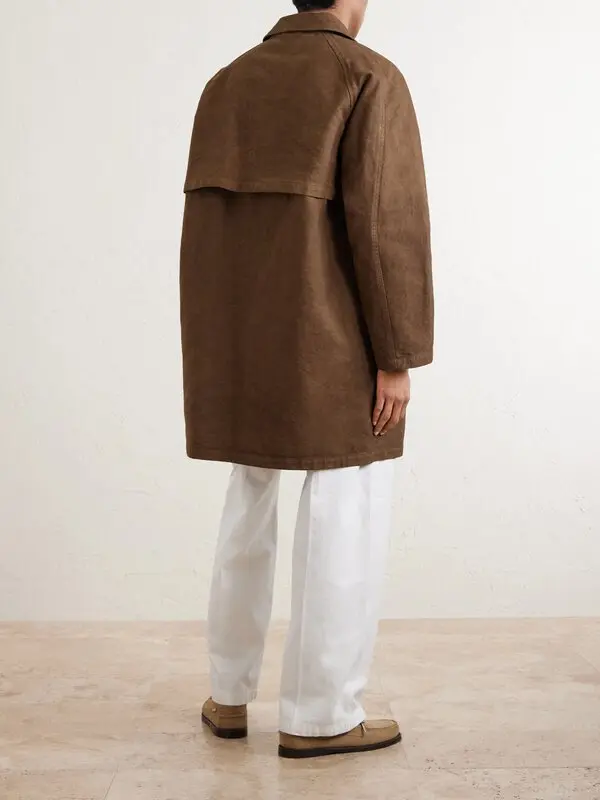Auralee Garment-dyed Cotton-twill Coat