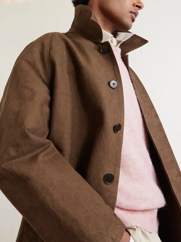 Auralee Garment-dyed Cotton-twill Coat