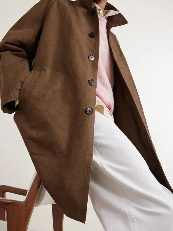 Auralee Garment-dyed Cotton-twill Coat