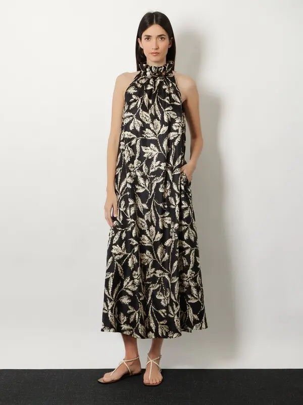 Max Mara Mxmcartone Silk Dress - Black