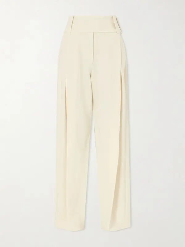 Sportmax Soblo Pleated Wide-leg Trousers - Neutrals
