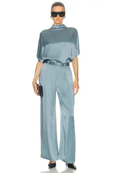 Lapointe Satin Cape Tee - Light Slate
