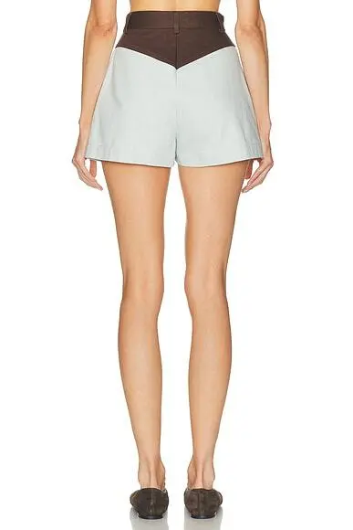 Matthew Bruch High Waist Combo Hot Short - Light Denim