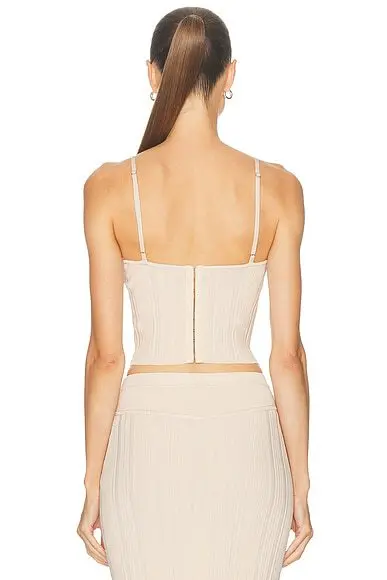 FLEUR DU MAL Rib Darted Cami Top - Tahini