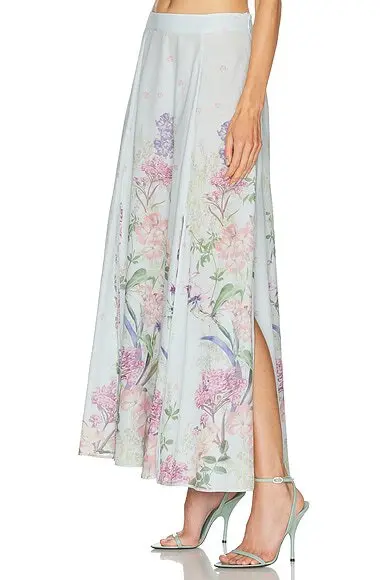 Charo Ruiz Ibiza Ventine Floral Print Maxi Skirt - Blue Botanic