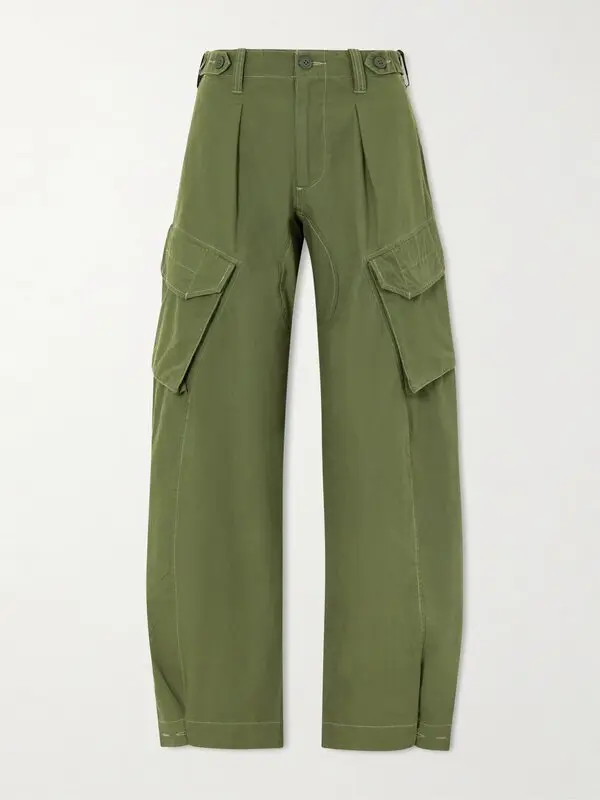 R13 Cotton Barrel-leg Cargo Pants - Green
