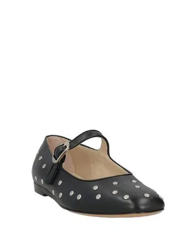 Le Monde Beryl Leather Ballet Flats - Black