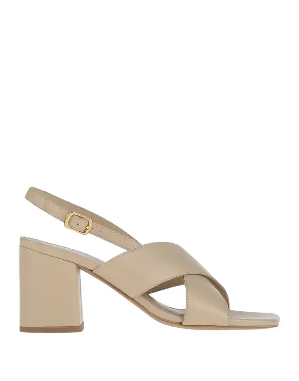 BALDININI Leather Slingback Sandals - Beige