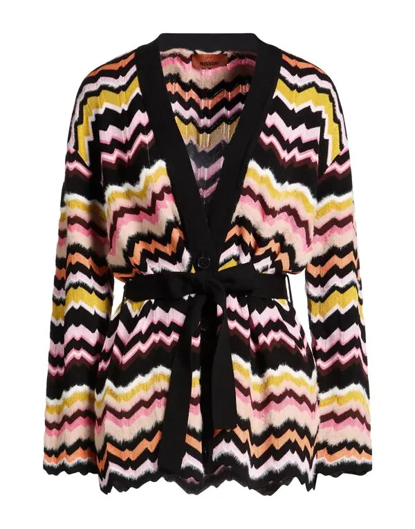 Missoni Intarsia-knit Belted Cardigan - Pink