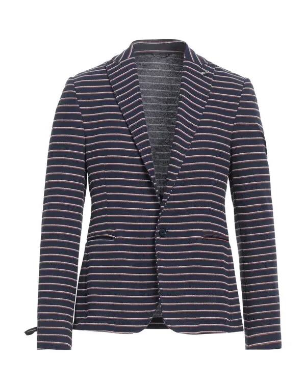 DANIELE ALESSANDRINI Blazer Size Polyester, Cotton
