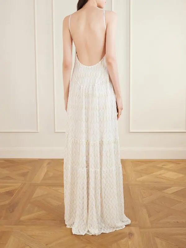 Missoni Metallic Crochet-knit Halterneck Maxi Dress