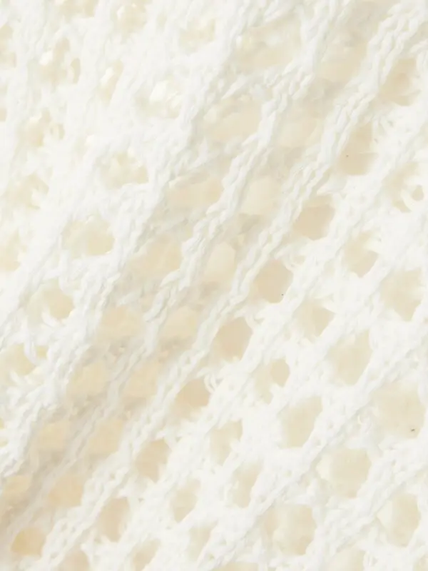 Max Mara Crocheted Cotton Sweater - White