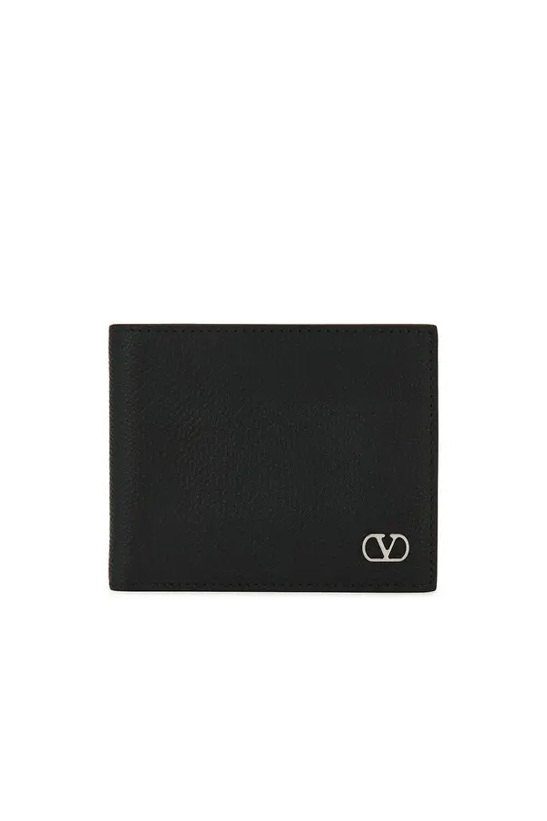 Valentino Garavani Vlogo Signature Billfold Wallet In Black - Nero