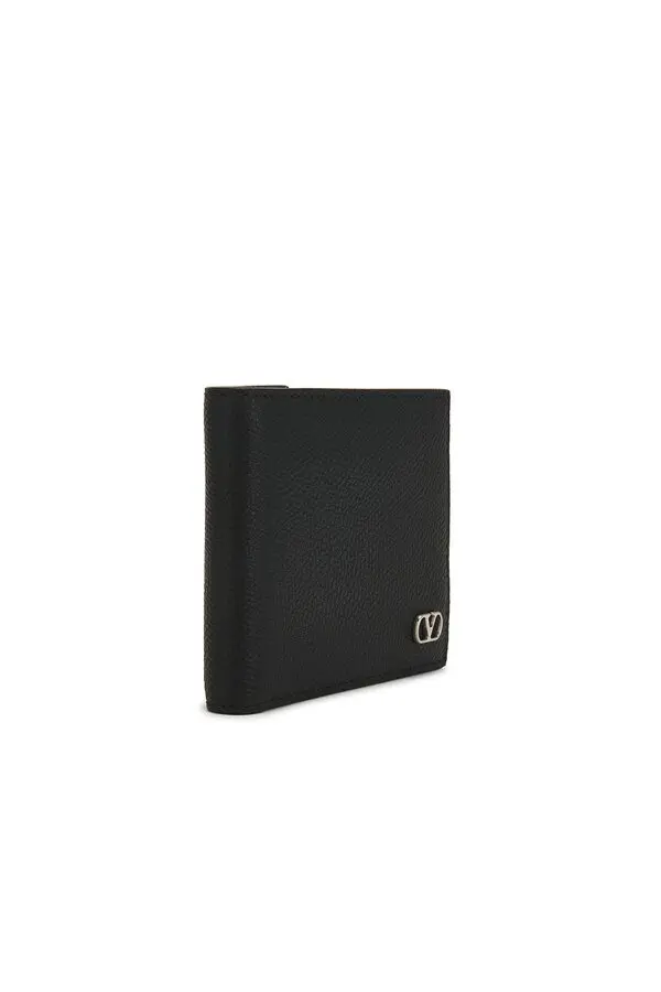 Valentino Garavani Vlogo Signature Billfold Wallet In Black - Nero