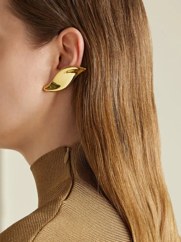 Khaite Leaf-plated Clip-on Earrings - Gold