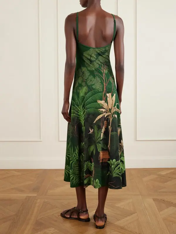 green jersey midi dress Boden Women's Amber Pleat Jersey Midi Dress in Green