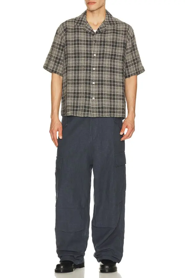 CORRIDOR Plaid Seersucker Short Sleeve Shirt