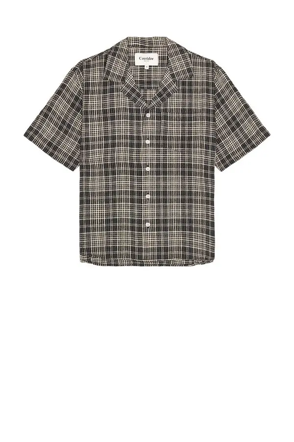 CORRIDOR Plaid Seersucker Short Sleeve Shirt