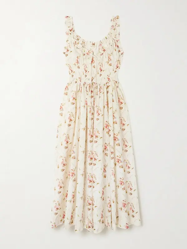 DÔEN Emmaretta Floral-print Organic Cotton Midi Dress - Multi