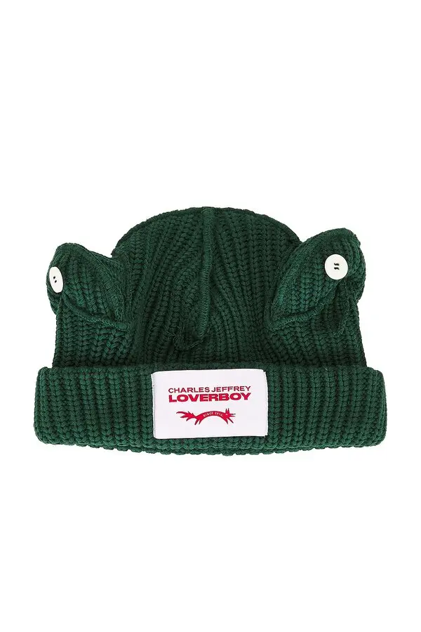 CHARLES JEFFREY Chunky Frog Beanie - Green
