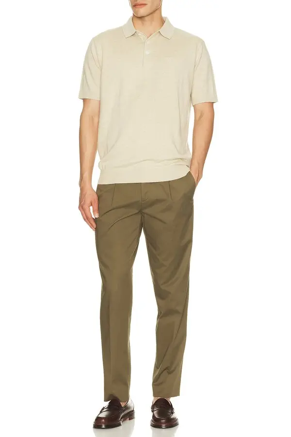 Barbour Muston Linen Blend Knitted Polo In Grey