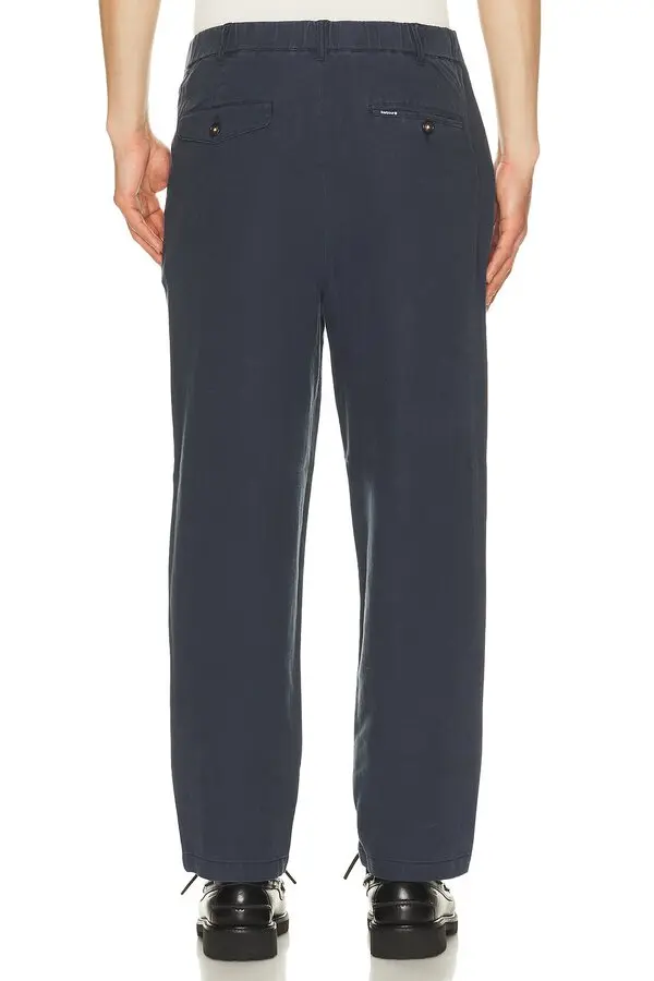 Barbour Relaxed Fit Cotton-linen Trousers - Navy