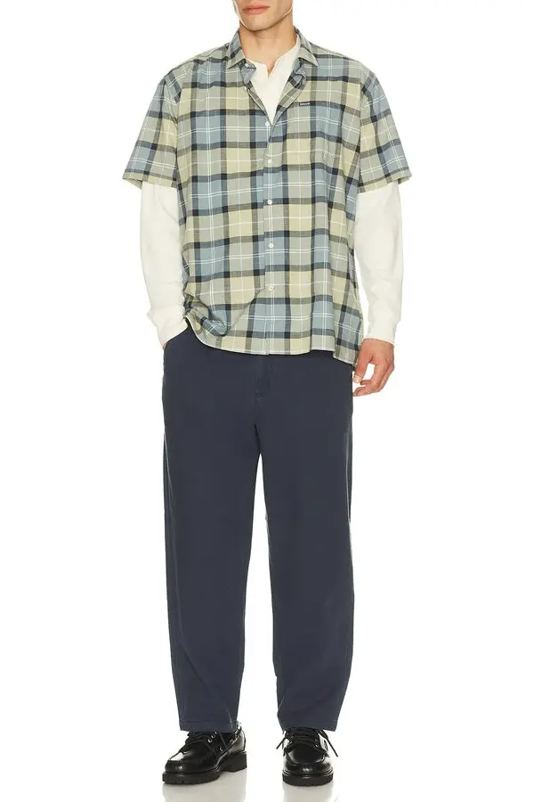 Barbour Relaxed Fit Cotton-linen Trousers - Navy