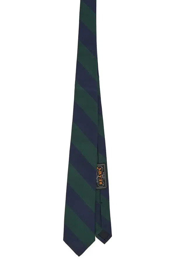 BEAMS Regimental Stripe Neck Tie - Green