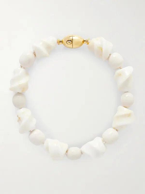 LIZZIE FORTUNATO Salamanca Gold-tone Beaded Choker - White