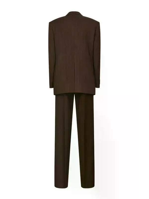 Tagliatore Lorelei Pinstriped Double-breasted Suit - Brown