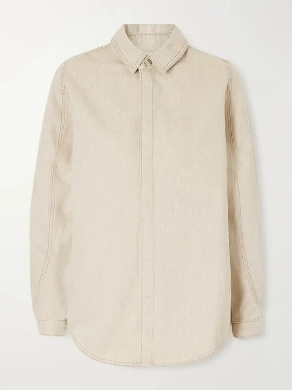 Jacquemus La Chemise Amelo De-nîmes Cotton And Hemp-blend Shirt - Neutrals