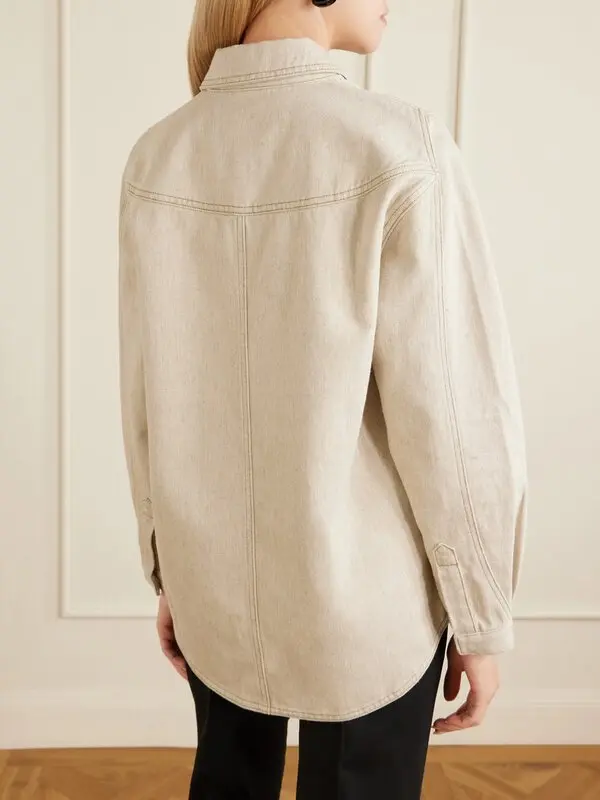 Jacquemus La Chemise Amelo De-nîmes Cotton And Hemp-blend Shirt - Neutrals