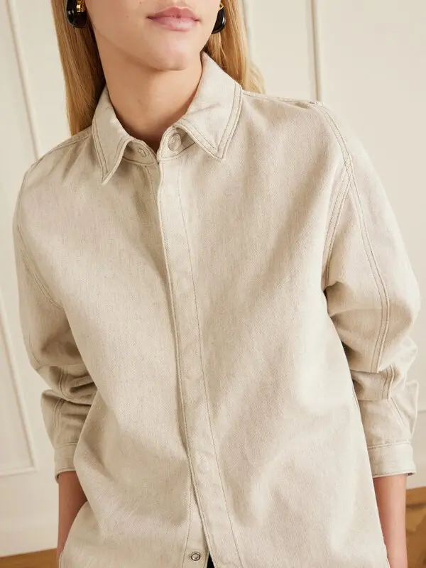 Jacquemus La Chemise Amelo De-nîmes Cotton And Hemp-blend Shirt - Neutrals