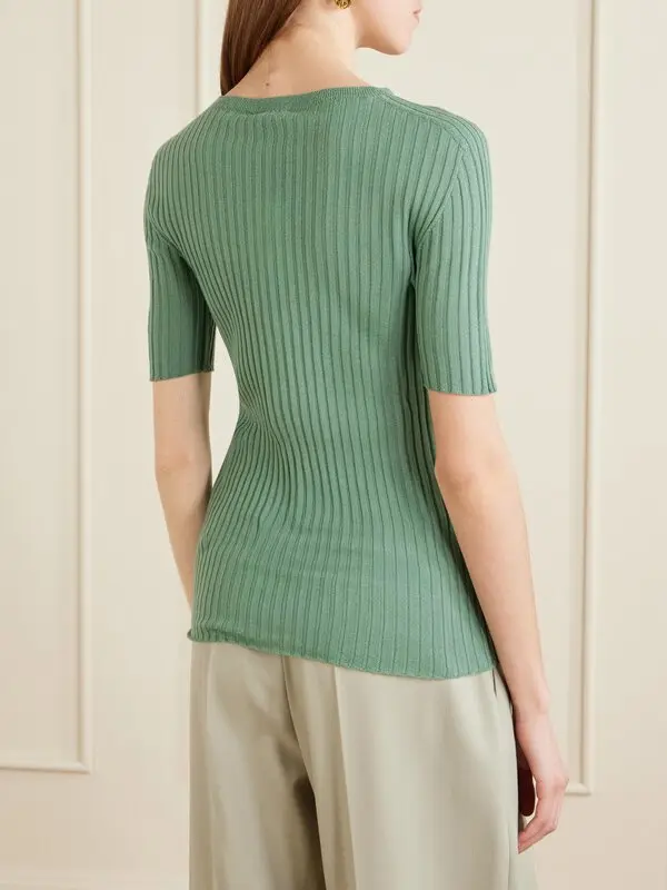 KALLMEYER Ribbed-knit Merino Wool T-shirt