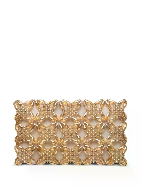 0711 TBILISI Rhea Beaded Clutch Bag - Gold