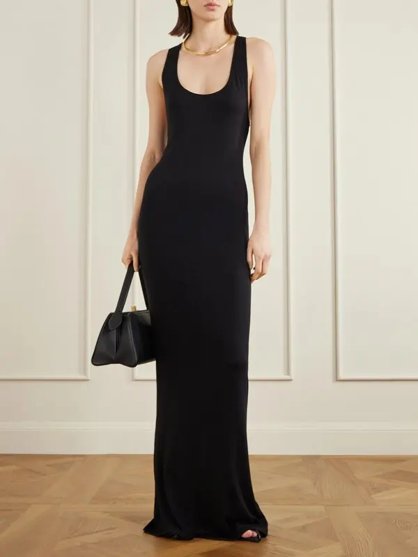 Eterne Hedi Modal-blend Maxi Dress - Black