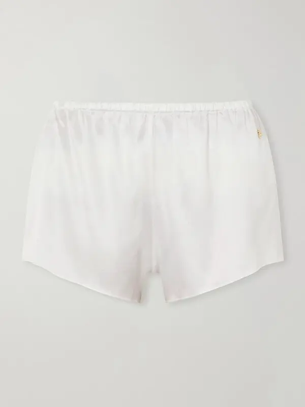 Eterne Lane Silk-blend Satin Shorts - Neutrals