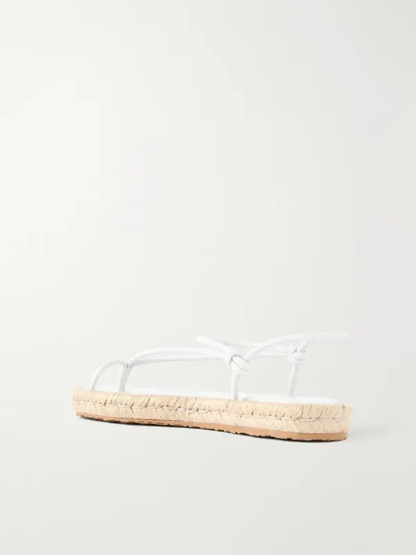 GIANVITO ROSSI Leather Espadrille Sandals - White