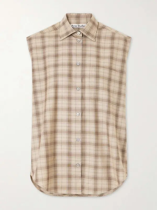 Acne Studios Sinora Sleeveless Checked Wool Shirt - Multi