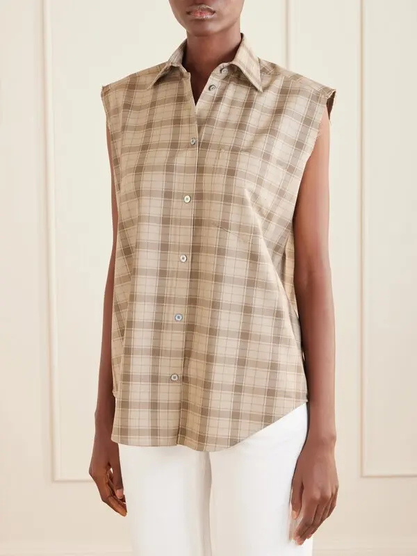 Acne Studios Sinora Sleeveless Checked Wool Shirt - Multi