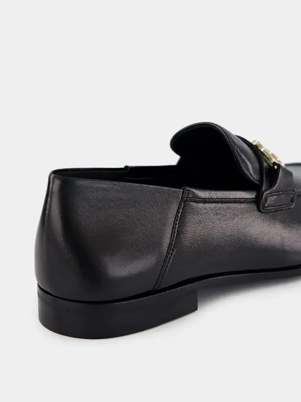 FERRAGAMO Leather Moccasin Loafers - Grey