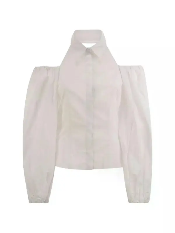 MVP WARDROBE Balloon-sleeve Off-shoulder Shirt