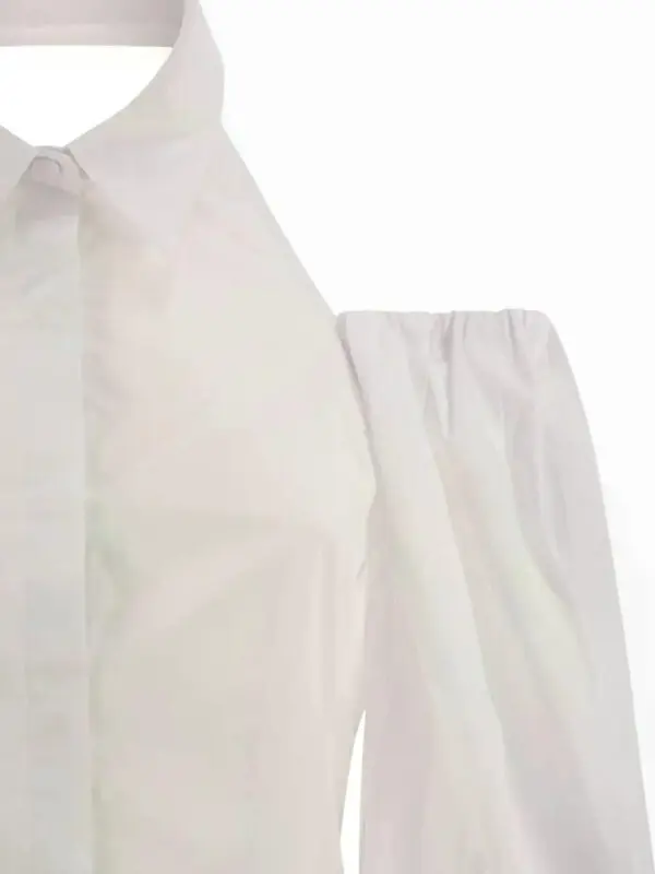 MVP WARDROBE Balloon-sleeve Off-shoulder Shirt