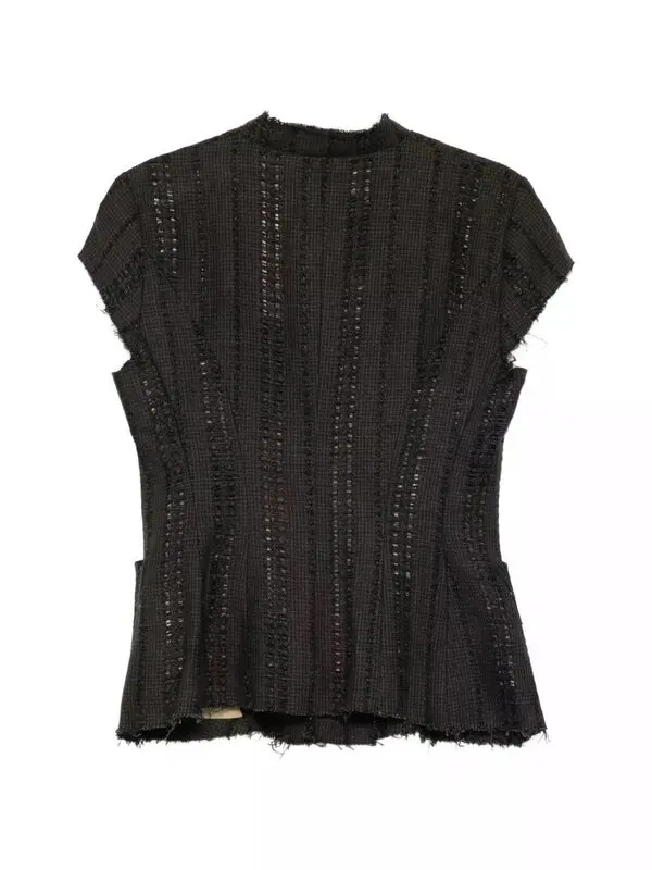 Masnada Button Jacket With Frayed Trim