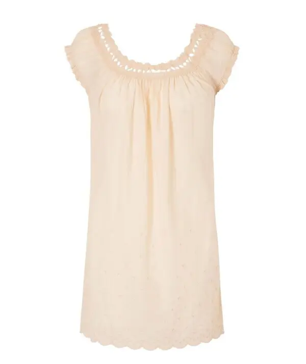 DÔEN Lelia Embroidered Nightdress - Orange