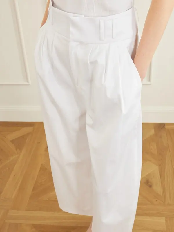 Altuzarra Wilson Pleated Wide-leg Pants - White