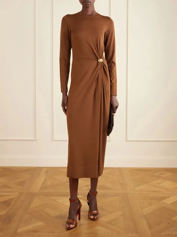 Altuzarra Tingley Embellished Knitted Maxi Dress - Brown