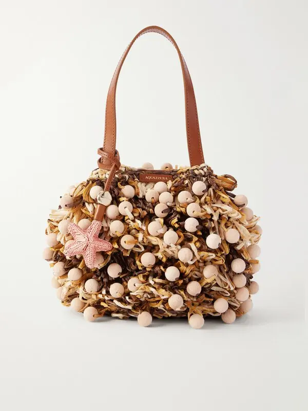 AQUAZZURA Pom Pom Mini Bag - Neutrals